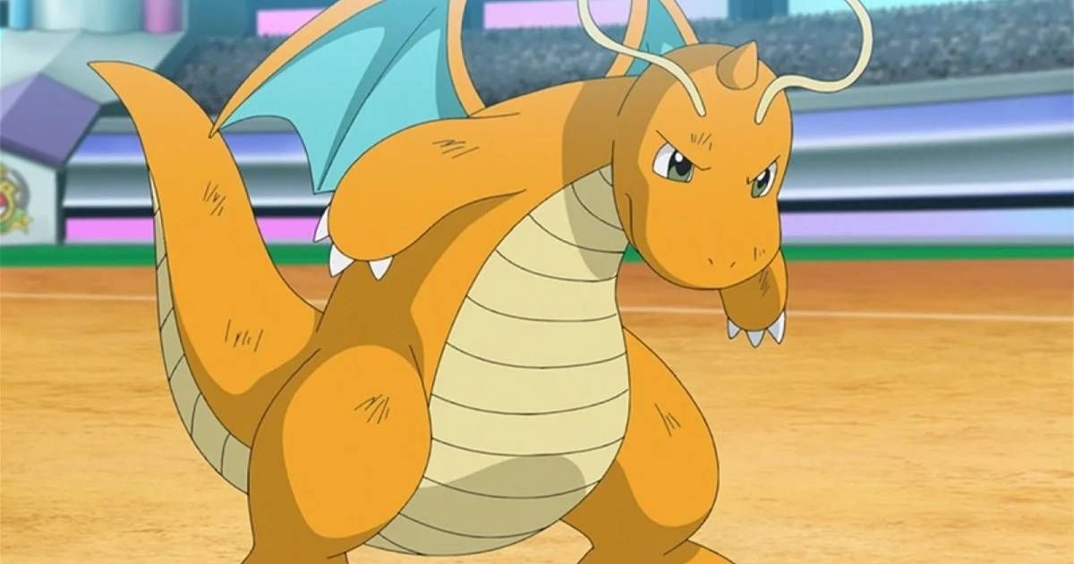 Dragonite in a combative stance (Pokemon Series)