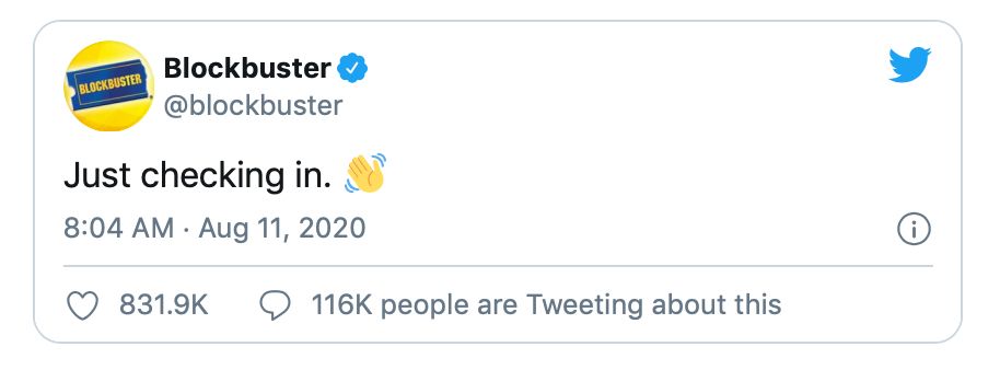 Blockbuster Returns to Twitter After 6 Years Then Immediately Checks ...
