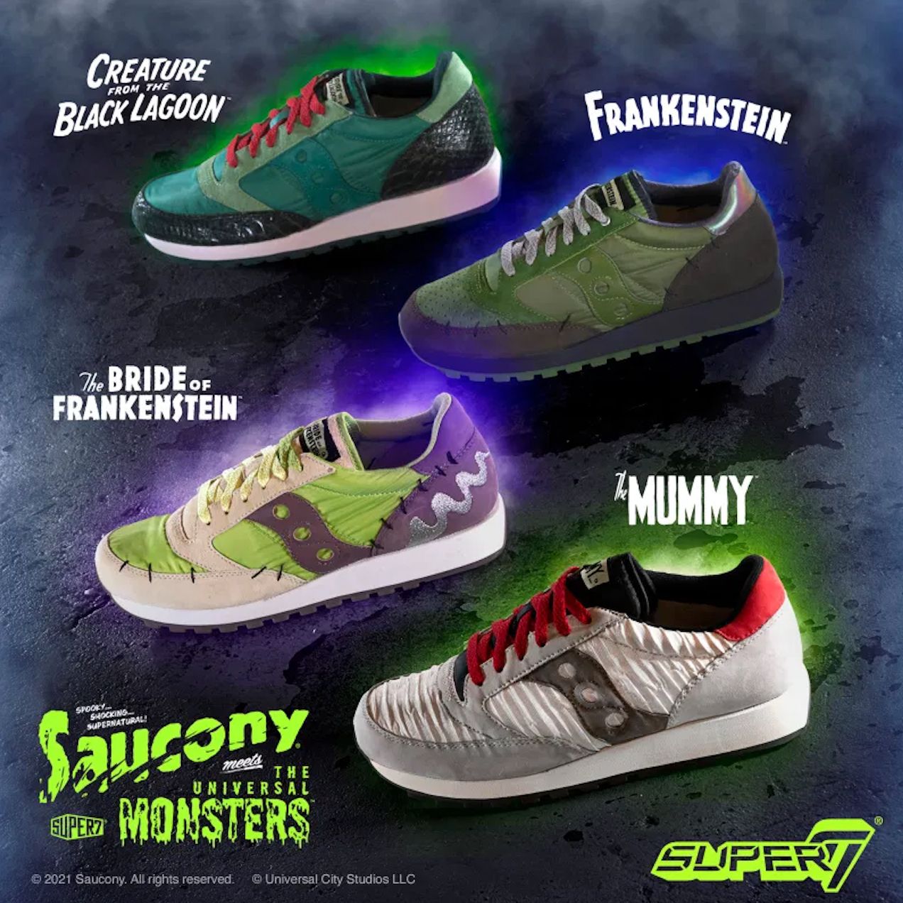 Universal Monsters Sneakers Arrive This Week from Super7 and Saucony