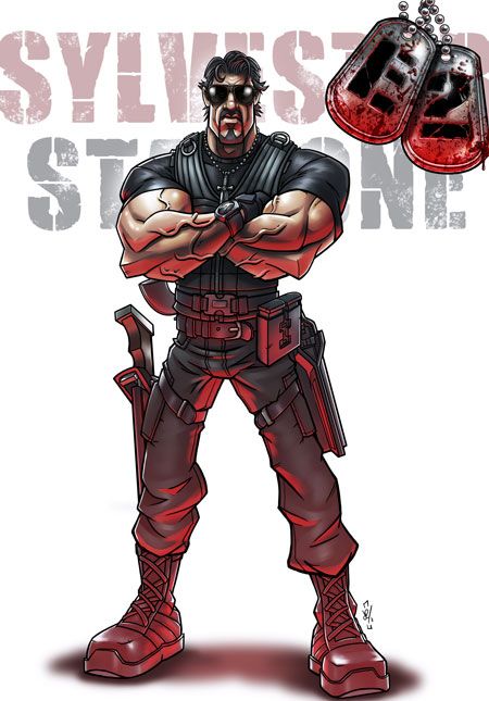 The Expendables 2 Cartoon Style Promo Art